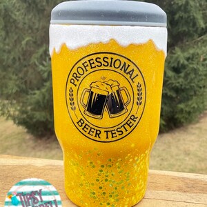 Professional Beer Tester Personalized Epoxy Glitter 3-in-1 Can Cooler ...
