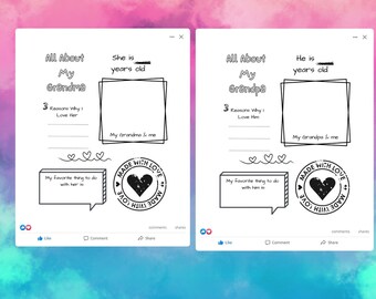 Coloring Page Grandma Grandparents Day Gift for Her Mom - Etsy