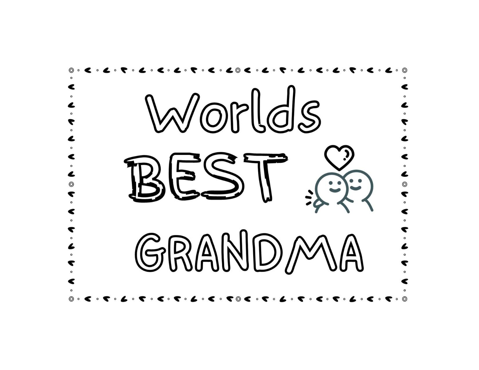 Coloring Page Best Grandma Grandparents Day Grandma Gift - Etsy