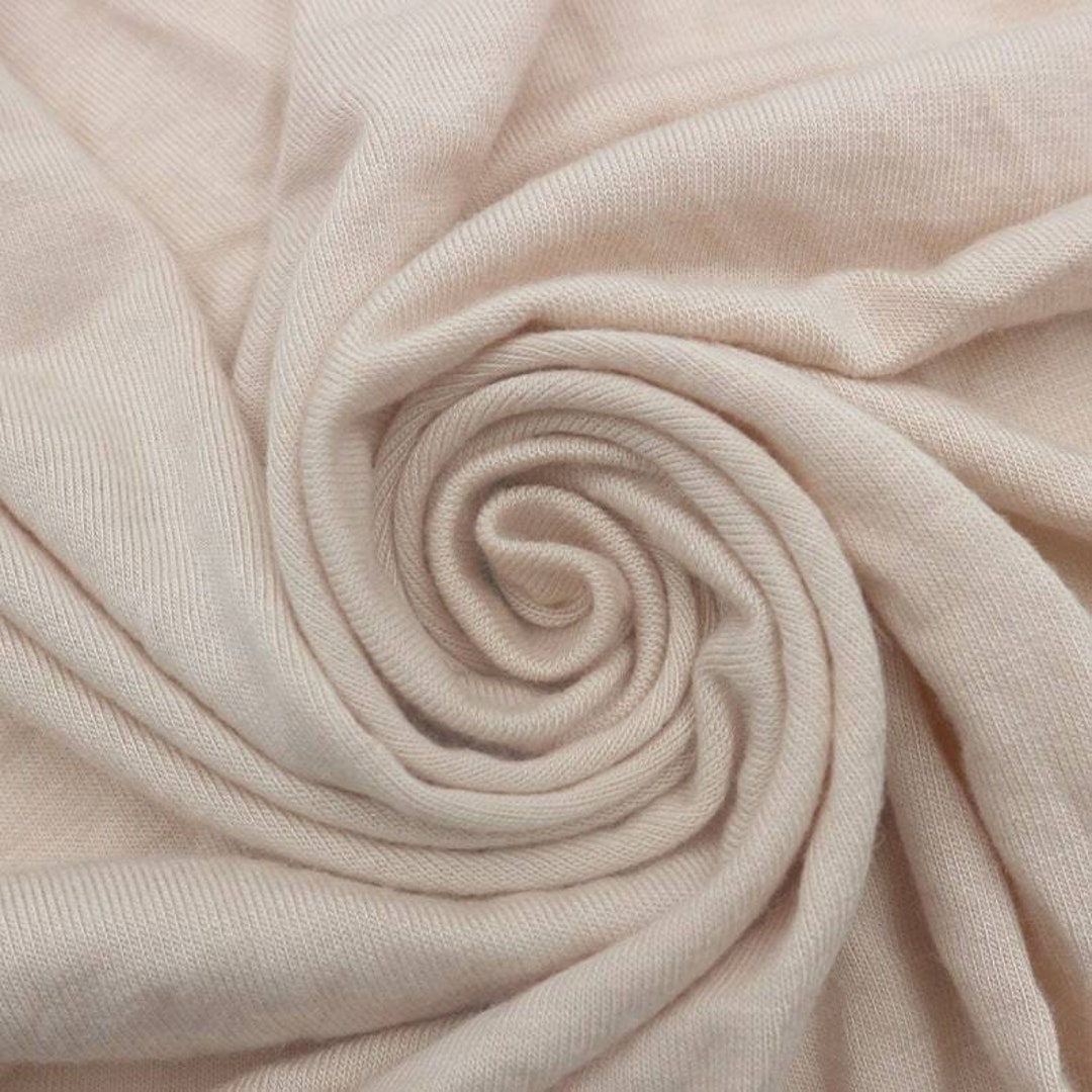 Cream Ultra-heavy Weight Rayon Spandex Jersey Knit Stretch Fabric by ...