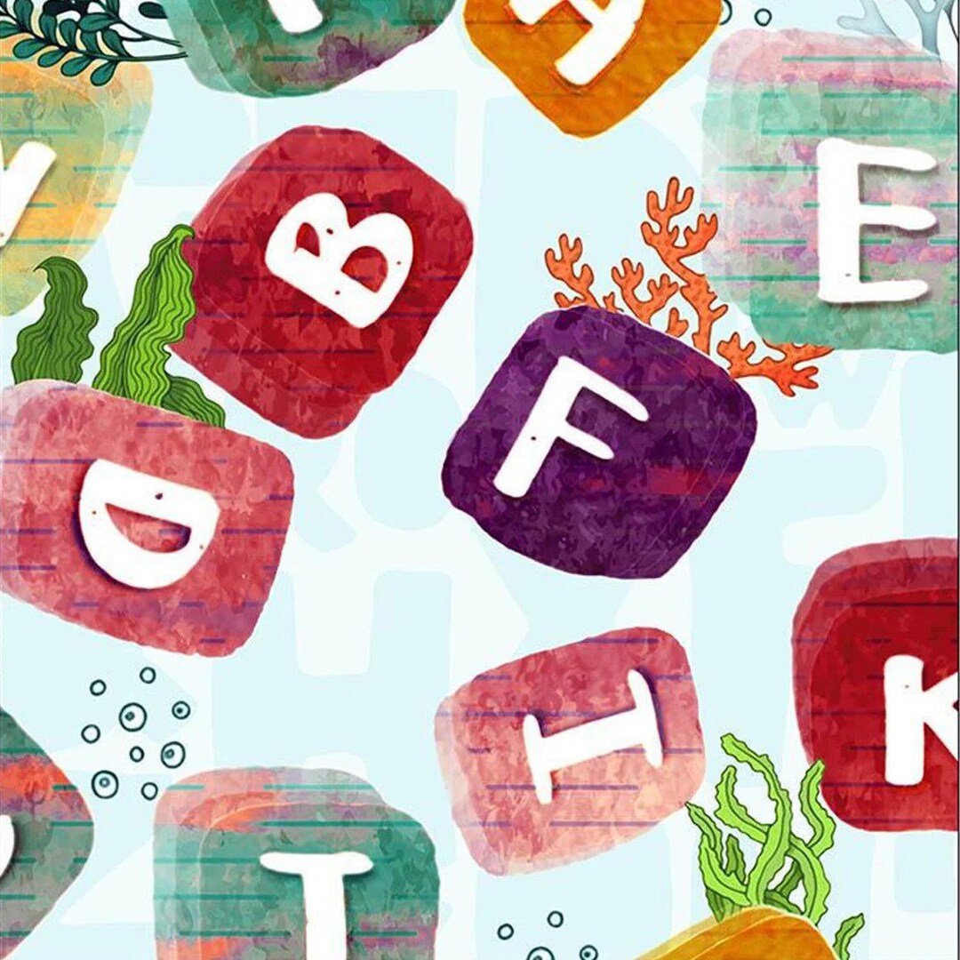 Colorful Red Pink Green Bubble Letters Design Printed 100% Combed ...