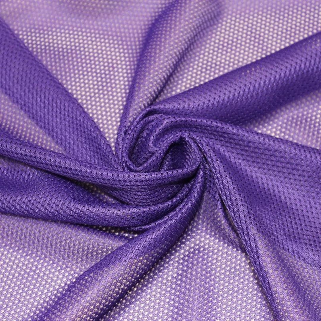 Purple Micro Mesh Knit Fabric by the Yard, Football, Soccer, Basketball ...