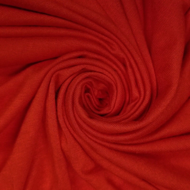 Red Crimson Medium Weight 180 GSM Rayon Spandex Jersey Knit Fabric by ...
