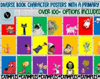 Diverse Childrens Story Book Character Posters With a Primary - Etsy