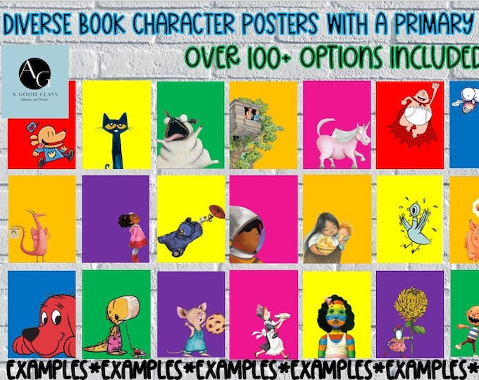 Diverse Childrens Story Book Character Posters With a Primary - Etsy