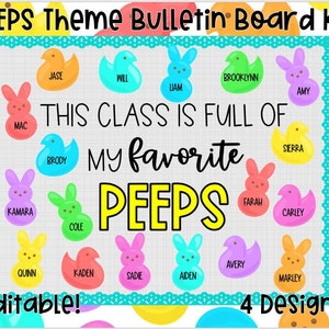 Spring Peeps Theme Bulletin Board Kit - Etsy