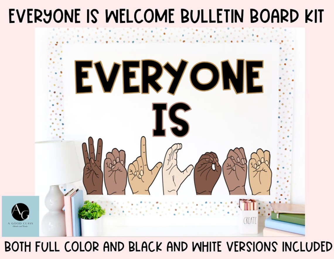Everyone is Welcome- Sign Language/asl Diversity and Inclusion Bulletin ...
