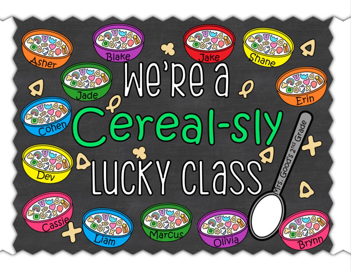 We're A Cereal-sly Lucky Class Bulletin Board Kit Lucky - Etsy
