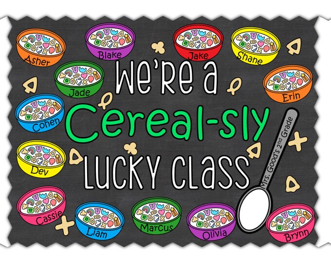 We're A Cereal-sly Lucky Class Bulletin Board Kit- Lucky Charms Cereal ...