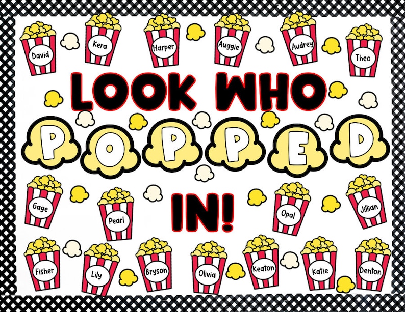 Popcorn/ Movie Theme Back to School Bulletin Board and Door Kit - Etsy