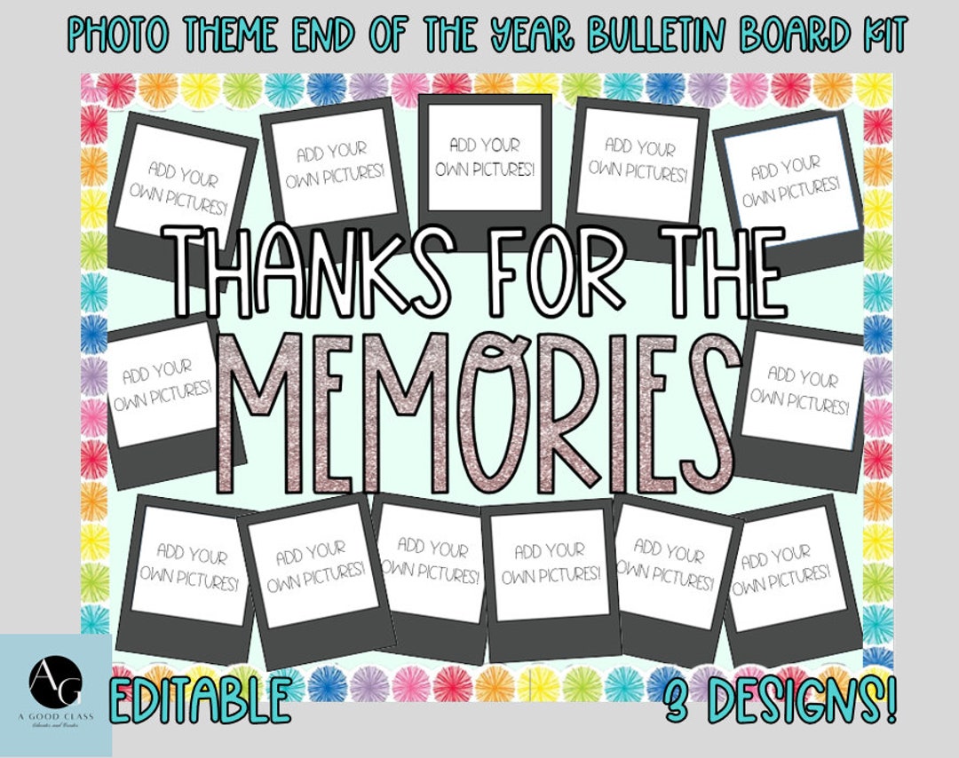 Photo Theme Memories- End of the Year Bulletin Board Kit - Etsy