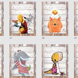 Farmhouse Shiplap Book Character Posters- 100+ Options Included ...