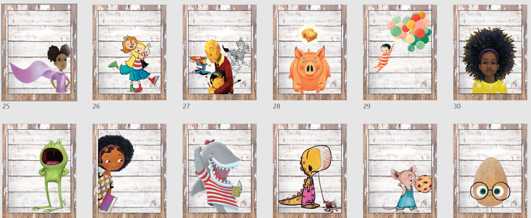 Farmhouse Shiplap Book Character Posters 95 Options Included | Etsy