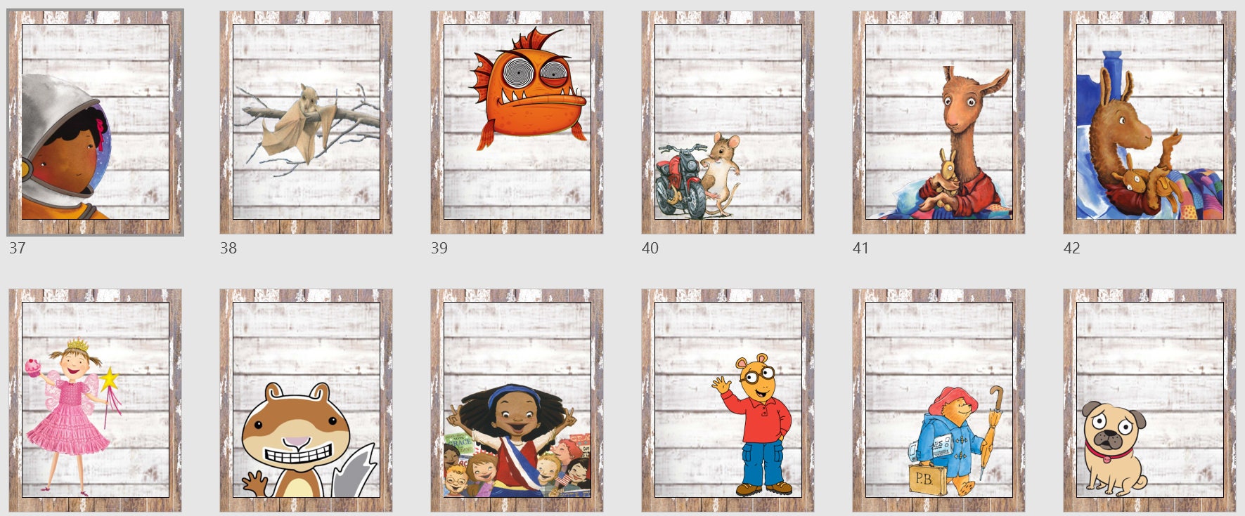 Farmhouse Shiplap Book Character Posters 95 Options Included | Etsy