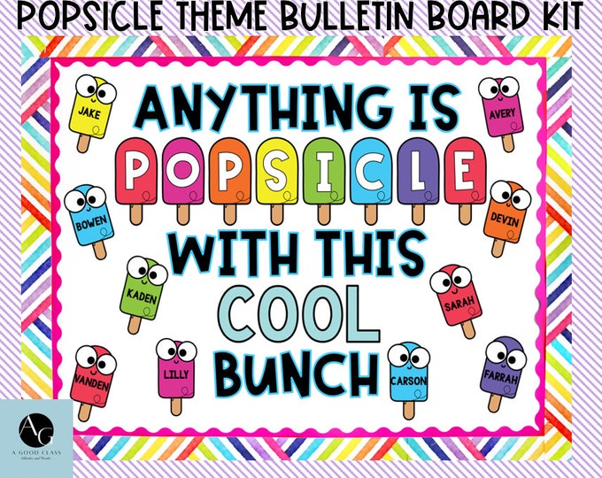 Popsicle Theme Bulletin Board and Door Kit- Anything is Popsicle With ...