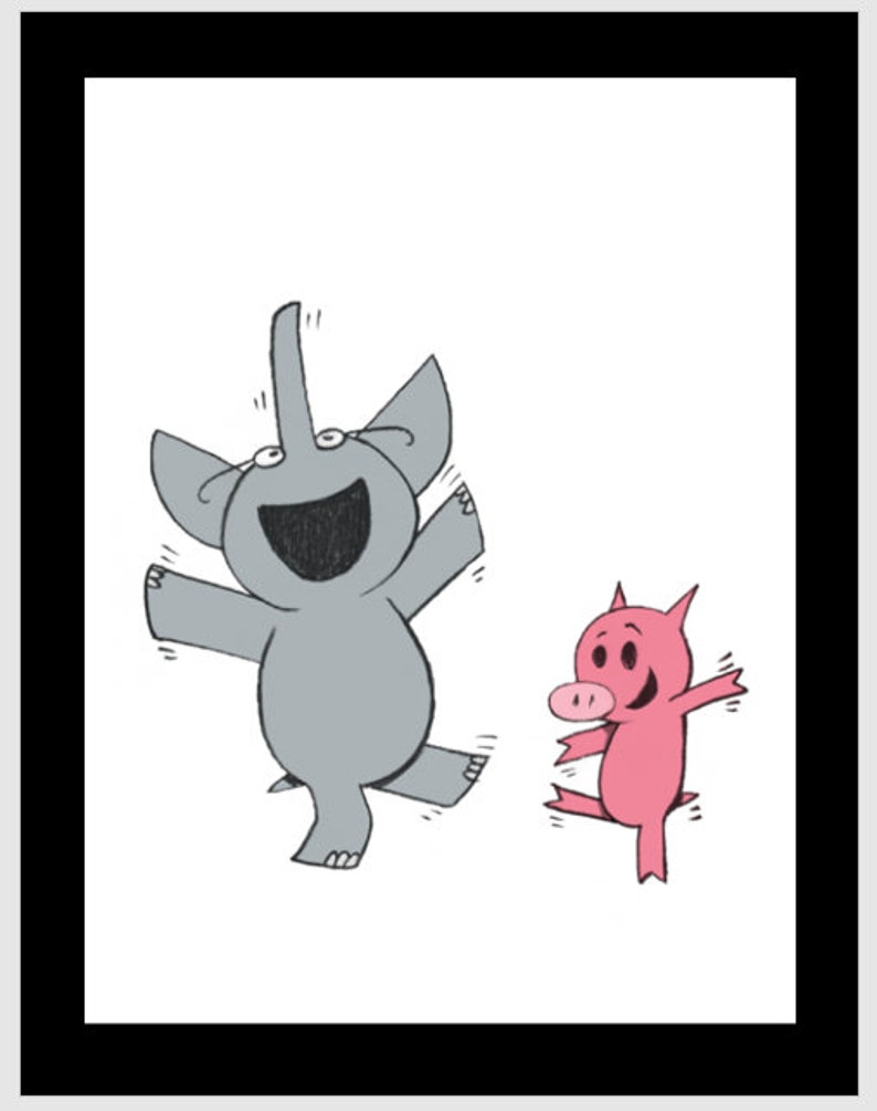 Piggie and Elephant Book Character Posters Black Frame With - Etsy