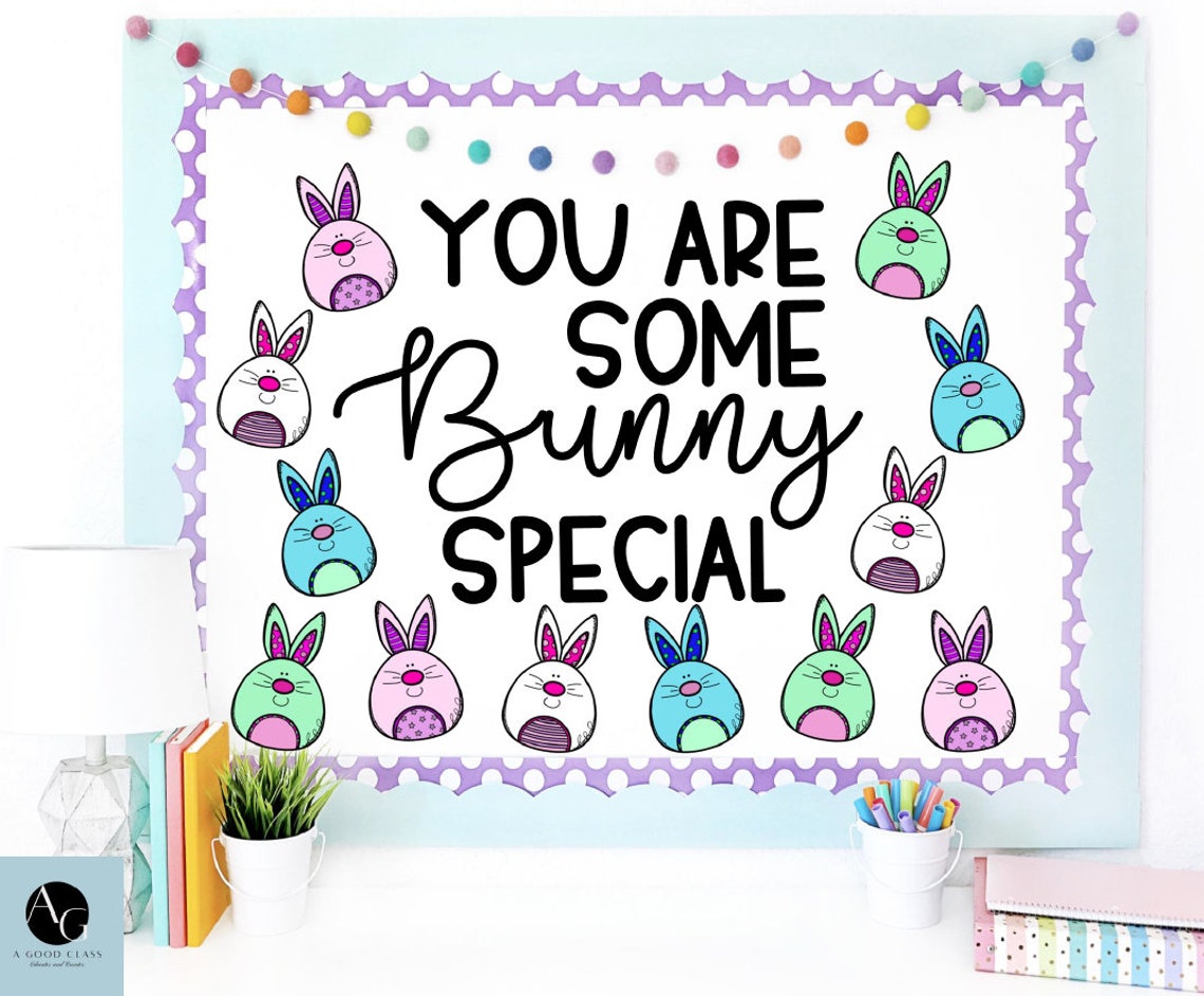 Hoppy Spring Bunny Theme Bulletin Board Kit- Easter Theme Decor - Etsy