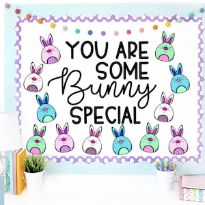 Hoppy Spring Bunny Theme Bulletin Board Kit- Easter Theme Decor - Etsy