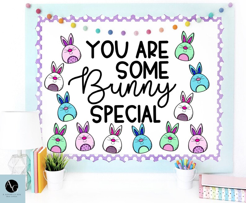 Hoppy Spring Bunny Theme Bulletin Board Kit- Easter Theme Decor - Etsy