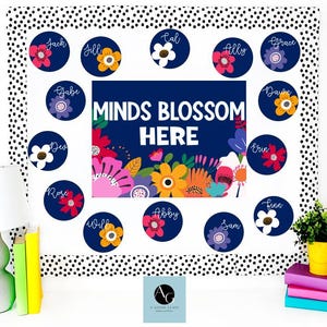 Plant Theme Bulletin Board Kit- Let's Grow Together Floral Theme ...