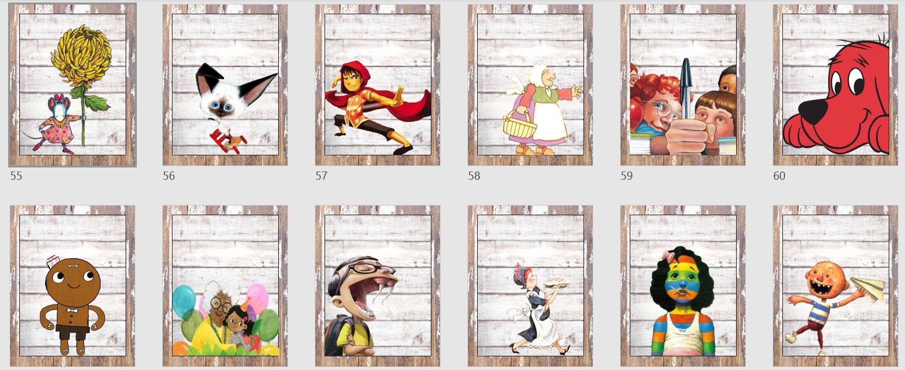Farmhouse Shiplap Book Character Posters 100 Options - Etsy