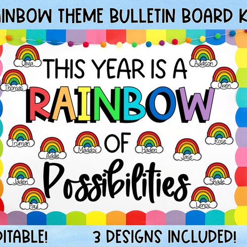 Rainbow of Possibilities Bulletin Board/ Door Kit Rainbow - Etsy