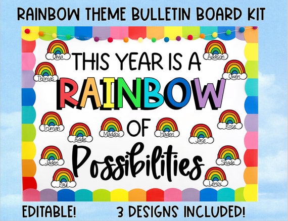 Rainbow of Possibilities Bulletin Board/ Door Kit Rainbow - Etsy