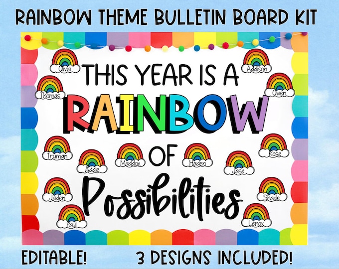 Rainbow of Possibilities Bulletin Board/ Door Kit Rainbow - Etsy