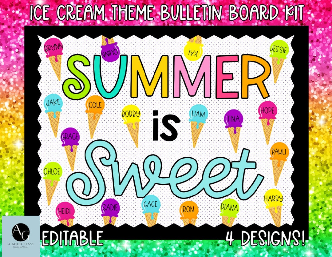 Summer Ice Cream Cone Theme Bulletin Board Kit - Etsy