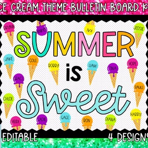 Summer Ice Cream Cone Theme Bulletin Board Kit - Etsy