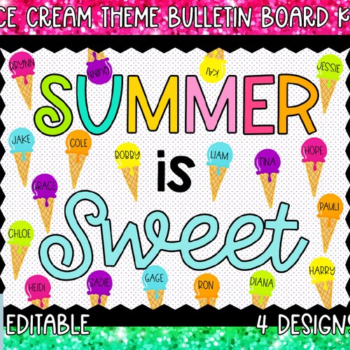 Summer Ice Cream Cone Theme Bulletin Board Kit - Etsy