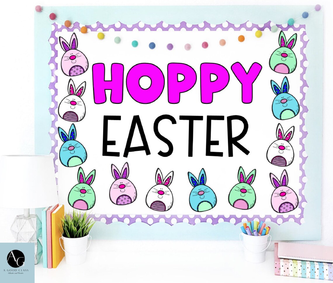 Hoppy Spring Bunny Theme Bulletin Board Kit- Easter Theme Decor - Etsy