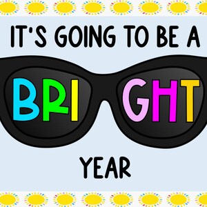 Bright Year Sunglasses Theme Bulletin Board and Door Kit- Back to ...