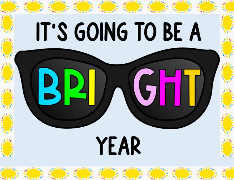 Bright Year Sunglasses Theme Bulletin Board and Door Kit Back - Etsy