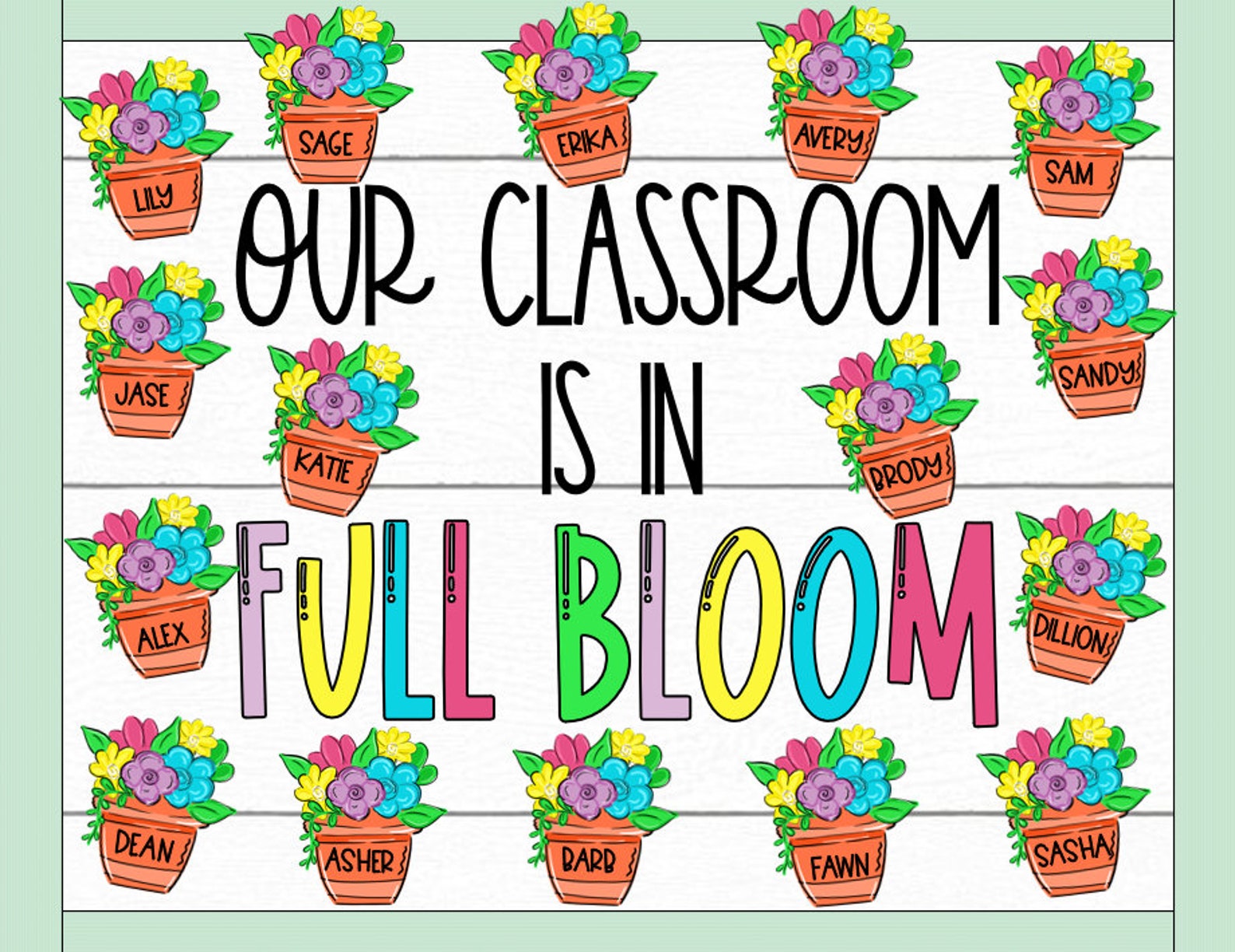 Spring Flowers Blooming Bulletin Board Kit - Etsy