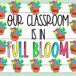 Spring Flowers Blooming Bulletin Board Kit - Etsy