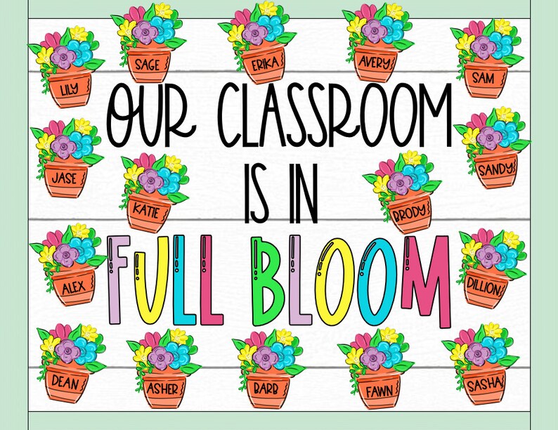 Spring Flowers Blooming Bulletin Board Kit - Etsy