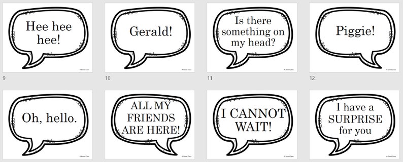 Piggie and Elephant Photo Prop Speech Bubbles - Etsy