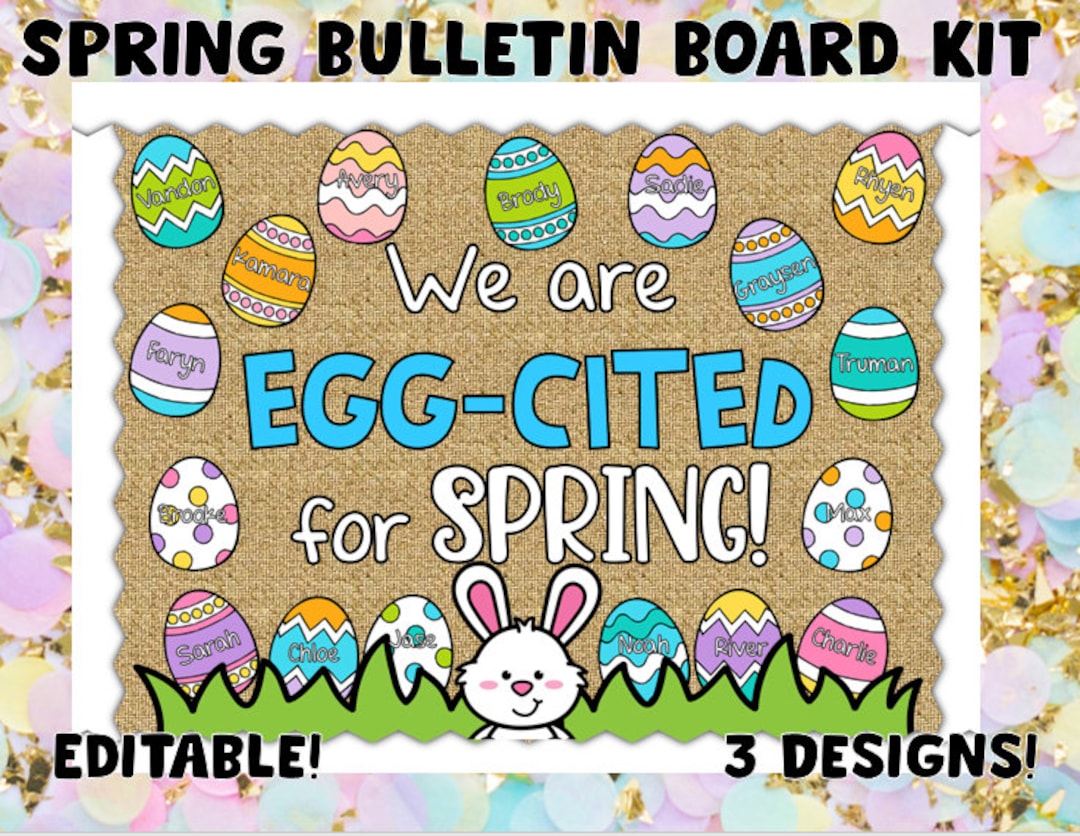 Spring Easter Egg Bulletin Board Kit - Etsy