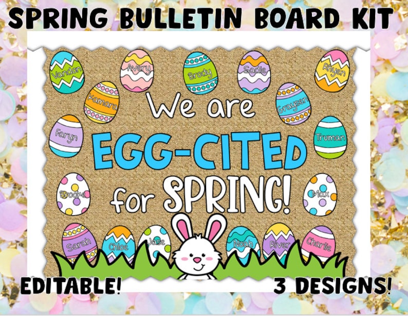 Spring Easter Egg Bulletin Board Kit - Etsy