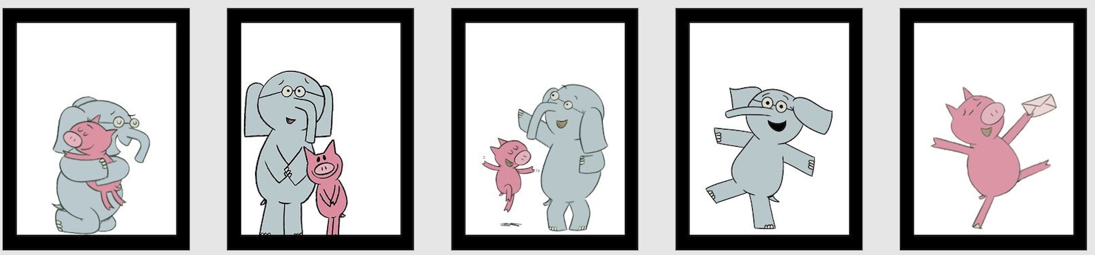 Piggie and Elephant Book Character Posters Black Frame With - Etsy