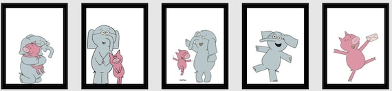 Piggie and Elephant Book Character Posters Black Frame With - Etsy