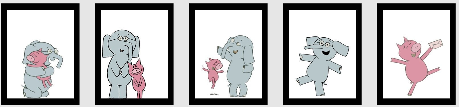 Piggie and Elephant Book Character Posters Black Frame With - Etsy