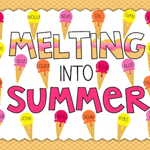 Summer Ice Cream Cone Theme Bulletin Board Kit - Etsy