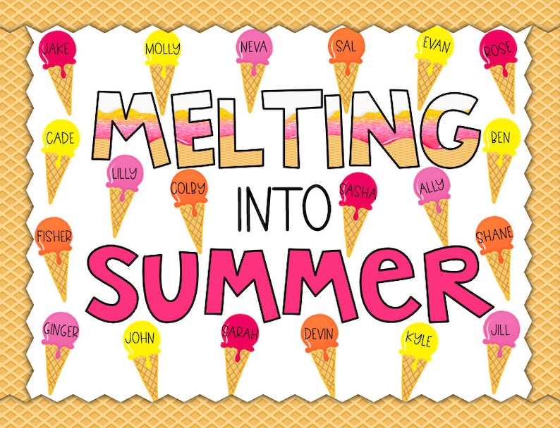 Summer Ice Cream Cone Theme Bulletin Board Kit - Etsy
