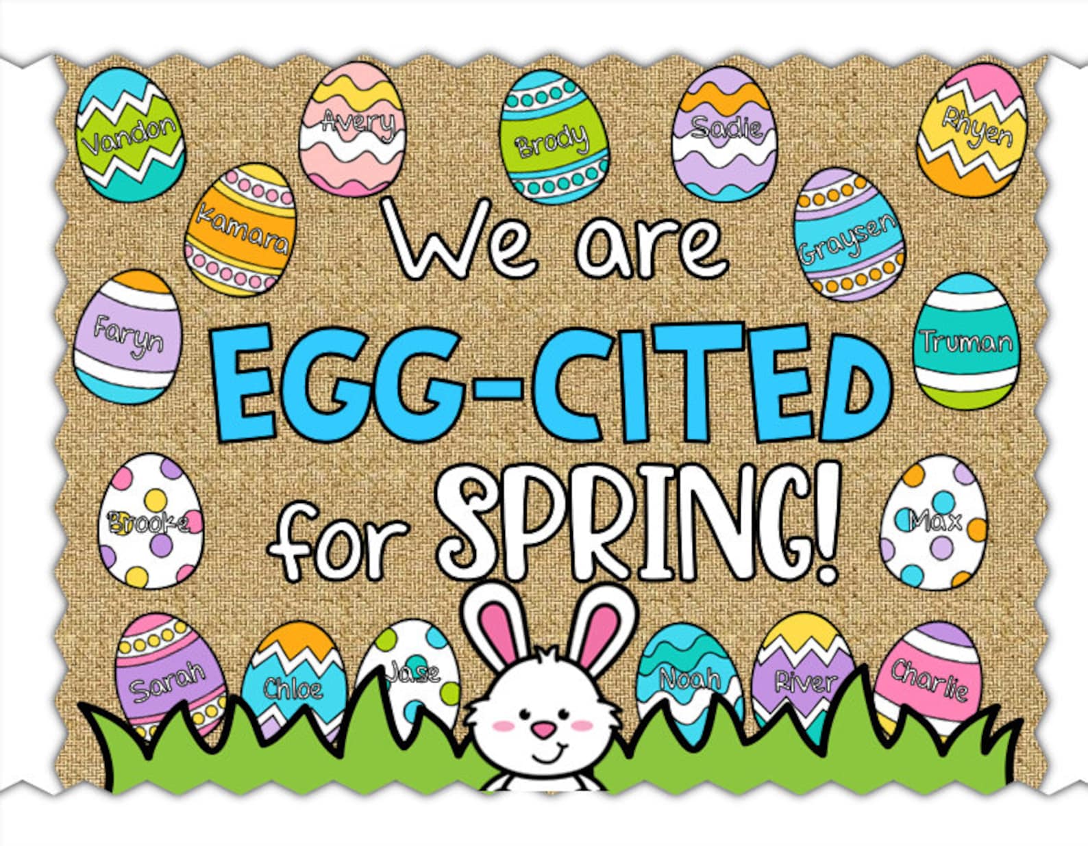 Spring Easter Egg Bulletin Board Kit - Etsy