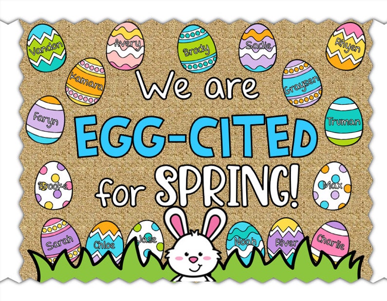 Spring Easter Egg Bulletin Board Kit - Etsy