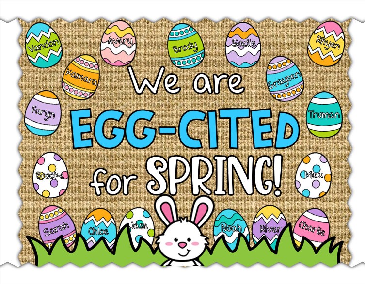 Spring Easter Egg Bulletin Board Kit - Etsy