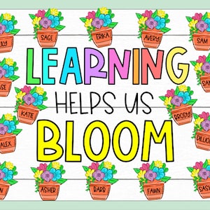 Spring Flowers Blooming Bulletin Board Kit - Etsy