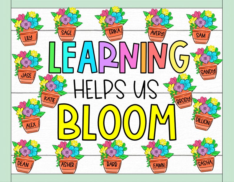 Spring Flowers Blooming Bulletin Board Kit - Etsy